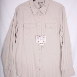 Wrangler | Tops | Wrangler Western Nwt Snap Buttonup Cream | Poshmark
